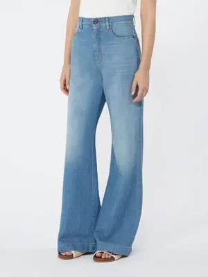 Max Mara Linen And Cotton Denim Jeans