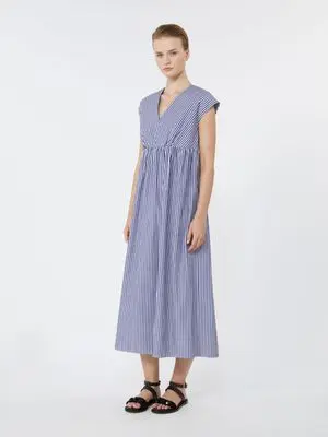 Max Mara Cotton-poplin A-line Dress - Navy