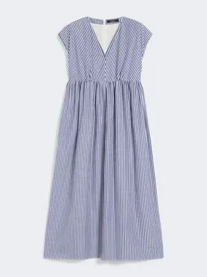 Max Mara Cotton-poplin A-line Dress - Navy