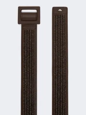 Max Mara Raffia Effect Belt - Dark Brown