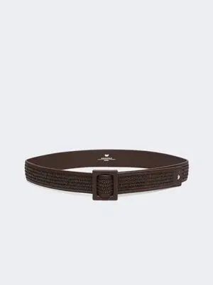 Max Mara Raffia Effect Belt - Dark Brown