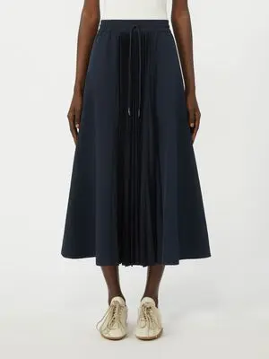 Max Mara Technical Fabric And Crêpe Jersey Skirt - Navy