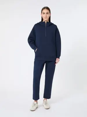 Max Mara Long Scuba Jersey Sweatshirt - Navy