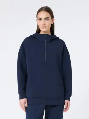 Max Mara Long Scuba Jersey Sweatshirt - Navy