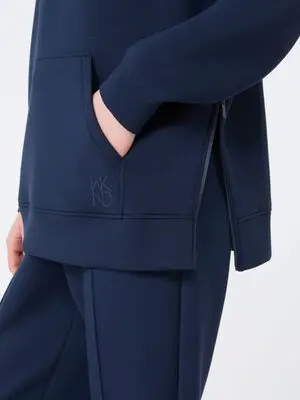 Max Mara Long Scuba Jersey Sweatshirt - Navy
