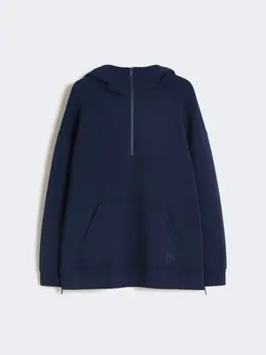 Max Mara Long Scuba Jersey Sweatshirt - Navy