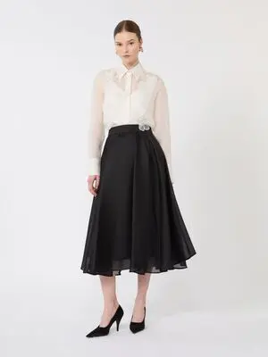 Max Mara Silk Circle Midi Skirt