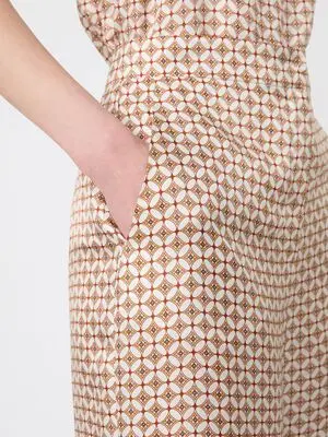 Max Mara Printed Wide-leg Silk Trousers - Red