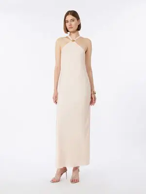 Max Mara Lightweight Satin Maxi Dress - Beige Pink
