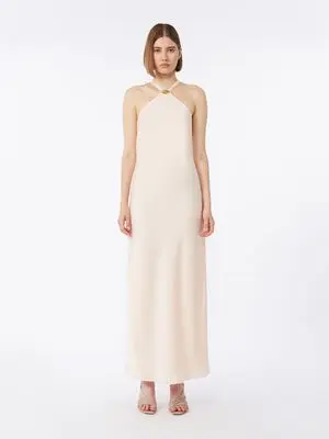Max Mara Lightweight Satin Maxi Dress - Beige Pink