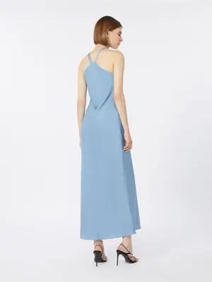 Max Mara Lightweight Satin Maxi Dress - Light Blue