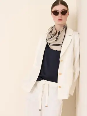 Max Mara Linen Canvas Boxy Jacket