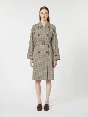 Max Mara Patterned Twill Trench Coat