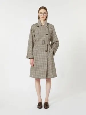 Max Mara Patterned Twill Trench Coat