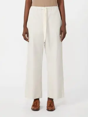 Max Mara Cotton Poplin Drawstring Trousers - Ice