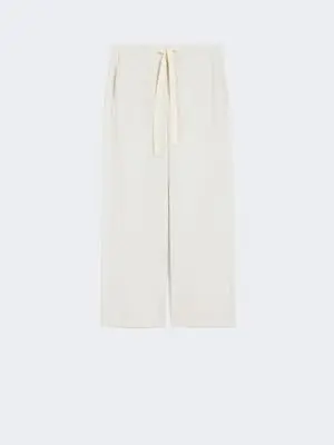 Max Mara Cotton Poplin Drawstring Trousers - Ice
