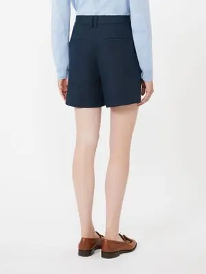 Max Mara Linen Basketweave Shorts - Midnightblue