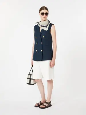 Max Mara Linen Basketweave Gilet
