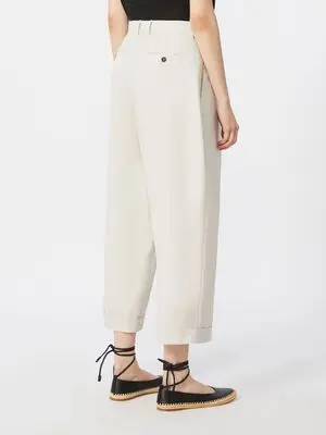 Max Mara Cotton Poplin Wide Leg Trousers