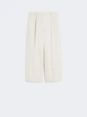 Max Mara Cotton Poplin Wide Leg Trousers