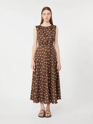 Max Mara Patterned Twill Maxi Dress