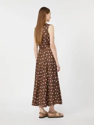 Max Mara Patterned Twill Maxi Dress