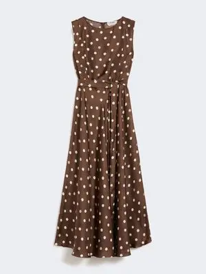 Max Mara Patterned Twill Maxi Dress