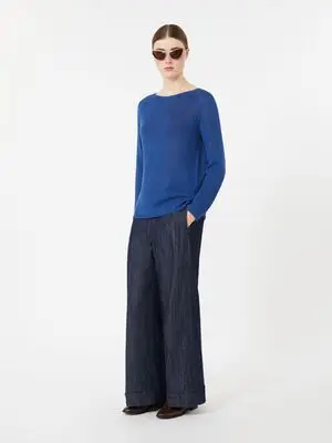 Max Mara Linen Yarn Sweater - Cornflower Blue