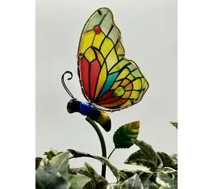 ULTIMATE INNOVATIONS BY THE DEPALMAS Ultimate Innovations Solar Stained Glass Garden Critter Stake - One-color