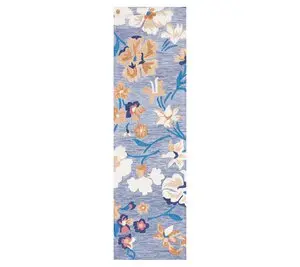 SAFAVIEH Blue Garden 2'-3' X 8' Hand Tufted Woo L Rug - One-color