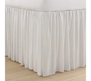 Laura Ashley Washed Microfiber White Twinxl Bed Skirt