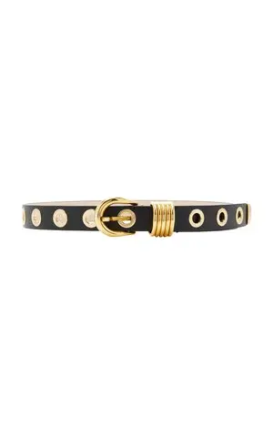 DEHANCHE Hollyhock Rivet Leather Belt - Black