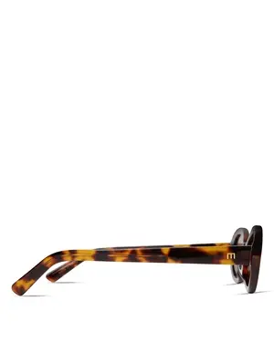 ELISA JOHNSON Lyric Oval Sunglasses - Brown Tortoise