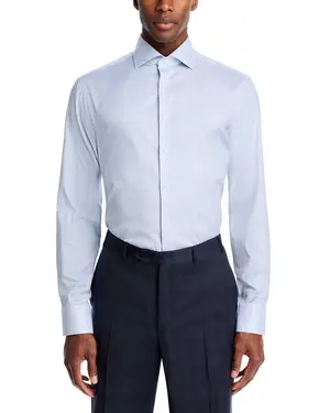Canali Regular Fit Micro Check Dress Shirt