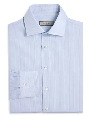 Canali Regular Fit Micro Check Dress Shirt