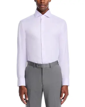 Canali Regular Fit Micro Textured Solid Dress Shirt