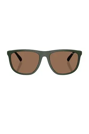 Polo Ralph Lauren Sunglasses - Matte Dark Green & Dark Brown