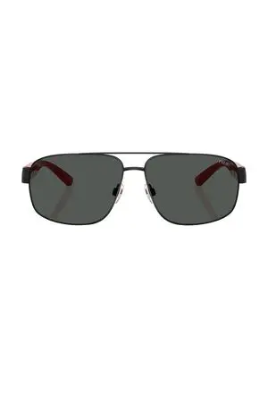 Polo Ralph Lauren Pilot Sunglasses - Shiny Red & Black