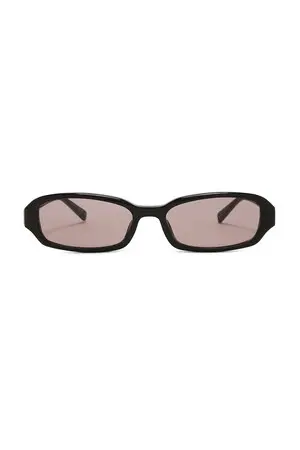 Saint Laurent Sl Logo Erin Rectangular Sunglasses - Black & Brown