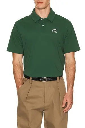 MALBON Fairway Baldwin Polo In Green - Forest