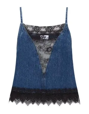 OFF-WHITE™ Denim And Lace Top