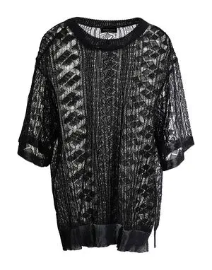 ROBERTO COLLINA Crochet-knit Short Sleeve Sweater