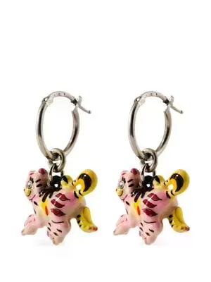 Marni Tiger-pendant Hoop Earrings
