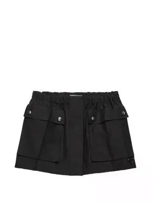 Prada Flap-pocket Drawstring Mini Skirt