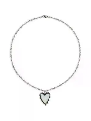 POISON DROP LAB Heart-pendant Mother-of-pearl Necklace - Silver