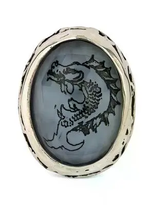 GEM KINGDOM Dragon Detail Ring - Silver