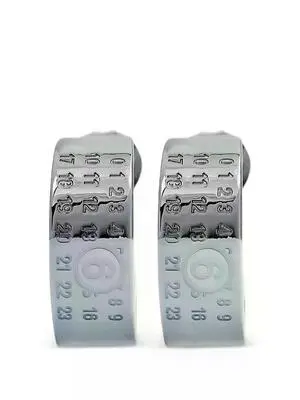 MAISON MARGIELA Engraved Open-band Earrings - Silver