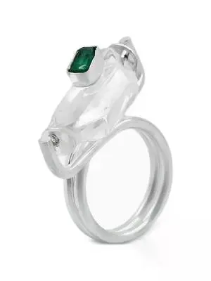 FENOMENA Vera Emerald Ring - Silver