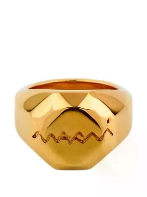 Marni Embossed Signet Ring - Gold