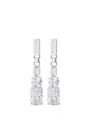 ELLEN CONDE Crystal Drop Earrings - Silver